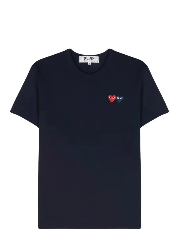 Play Comme Des Garcon Heart-patch Cotton T-shirt - Blue