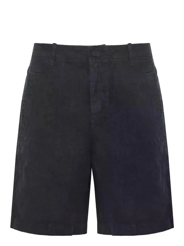 Eleventy Pocketed Linen Shorts - Blue