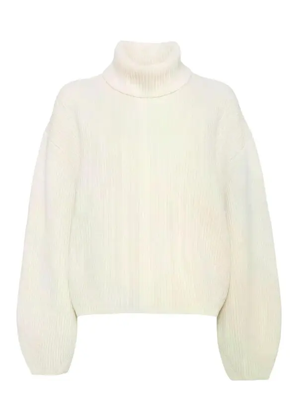TOTEME Ribbed Turtleneck Top - Neutrals