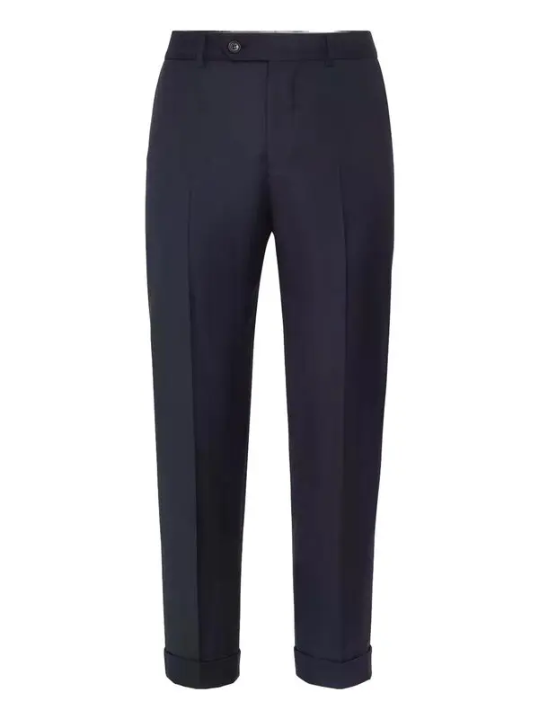 Brunello Cucinelli Tapered-leg Wool Trousers - Blue
