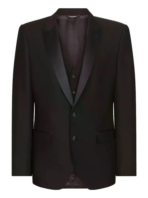 Dolce & Gabbana Wool Martini-fit Tuxedo Suit - Black