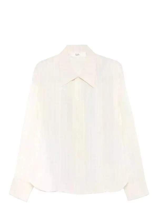 Séfr Ignacio Check-pattern Long-sleeve Shirt - Neutrals