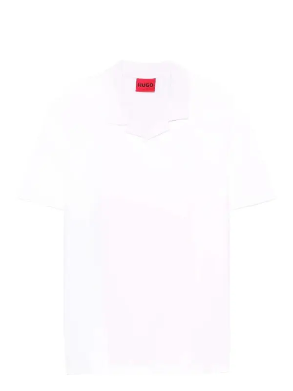 BOSS Camp-collar T-shirt - White