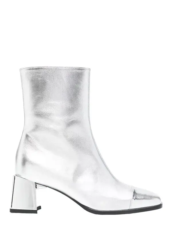 CAREL 60mm Leather Ankle Boots - Silver