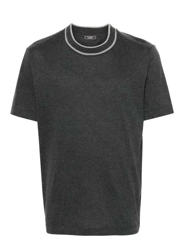 Peserico Contrasting-collar T-shirt - Grey