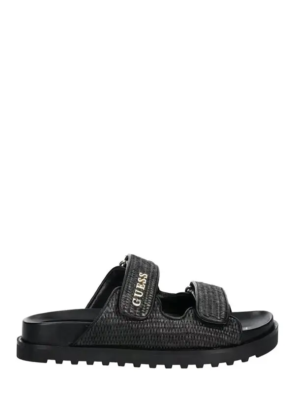 Guess Fadeliza Woven-strap Flat Sandals - Black