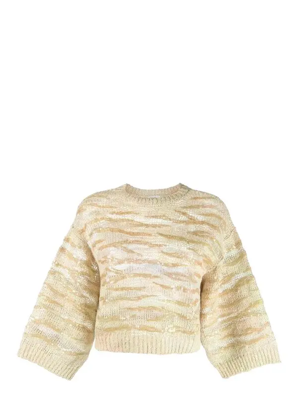 Brunello Cucinelli Sequin-embellished Cropped Jumper - Neutrals