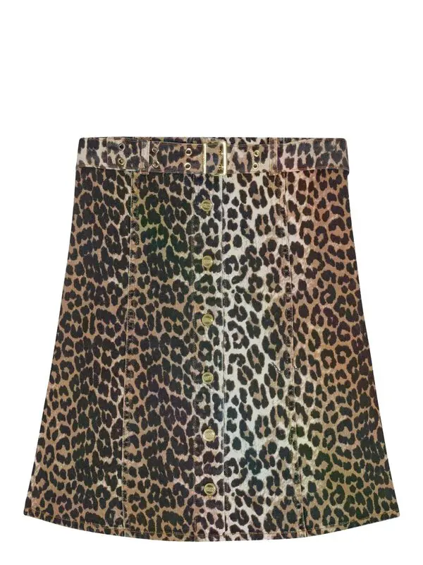 GANNI Leopard-print Strapless Top - Brown