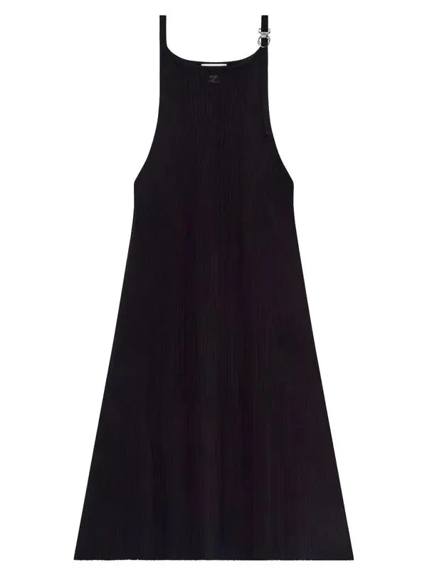 COURREGES Buckle-detail Ribbed Dress - Black