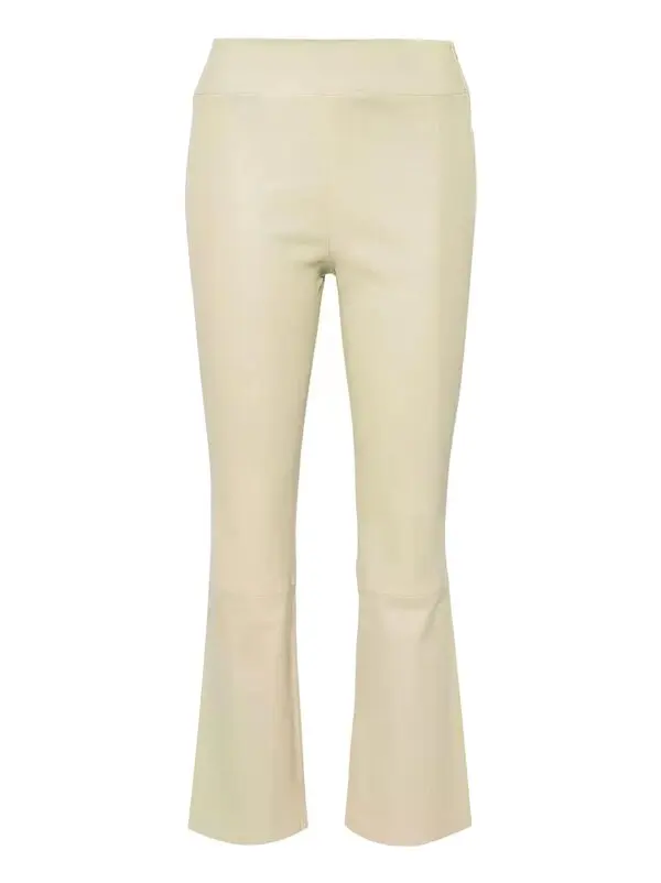 ARMA Flared Lambskin Leather Trousers - Neutrals
