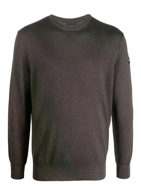 Paul & Shark Virgin Wool Crew Neck Jumper - Brown