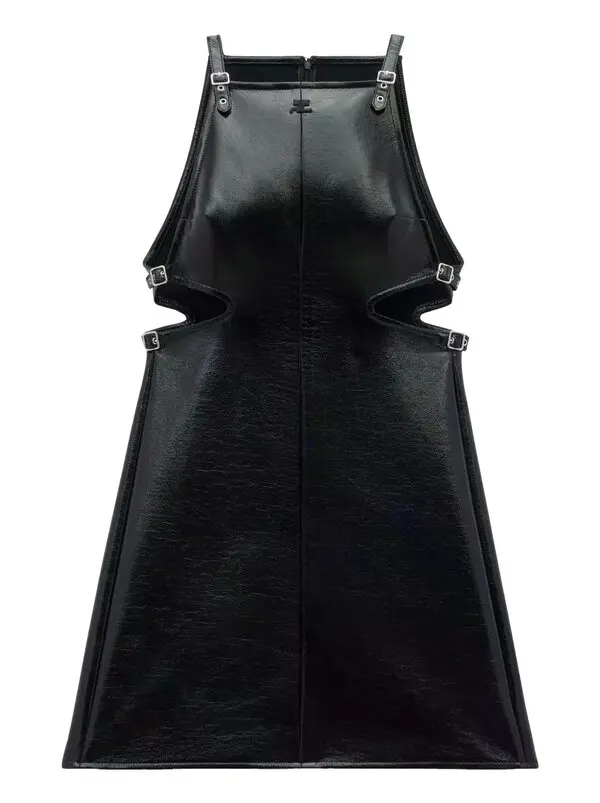 COURREGES Slash Buckle Sleeveless Minidress - Black