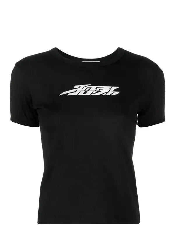 AMBUSH Reflective-logo Cotton T-shirt - Black