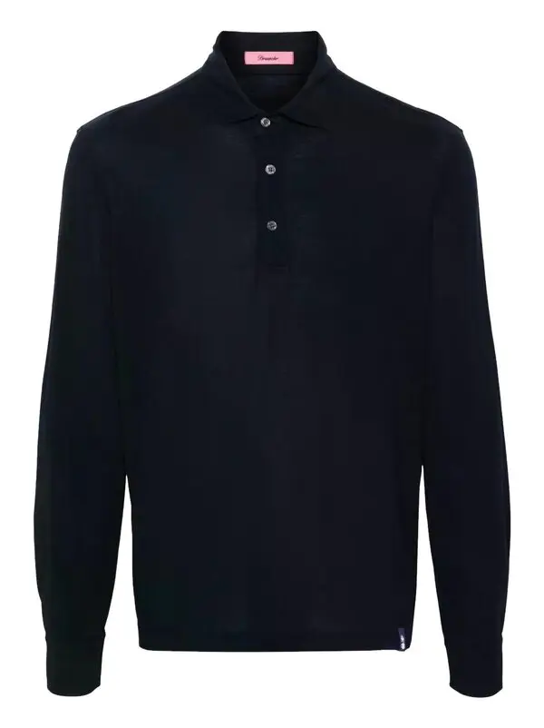 DRUMOHR Spread-collar Cotton Polo Shirt - Blue
