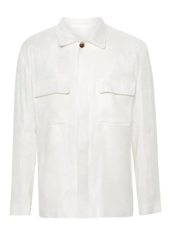 LARDINI Twill Shirt Jacket - White