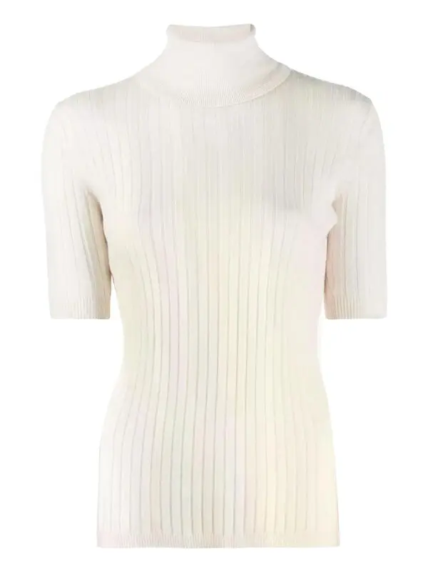 Cashmere In Love Roll-neck Pullover Top - Neutrals