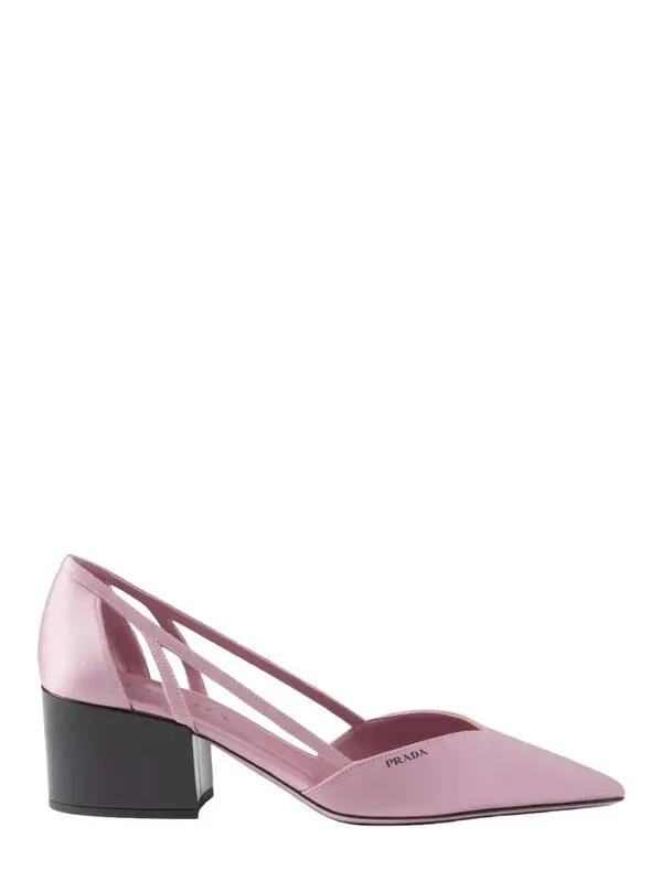 Prada 55mm Satin Cut-out Pumps - Pink