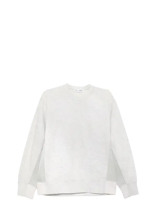 Toga Embroidered Patchwork Cotton Sweatshirt - Grey
