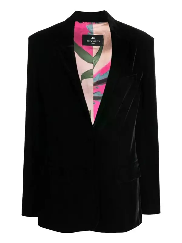 Etro Velvet Single-button Blazer - Black