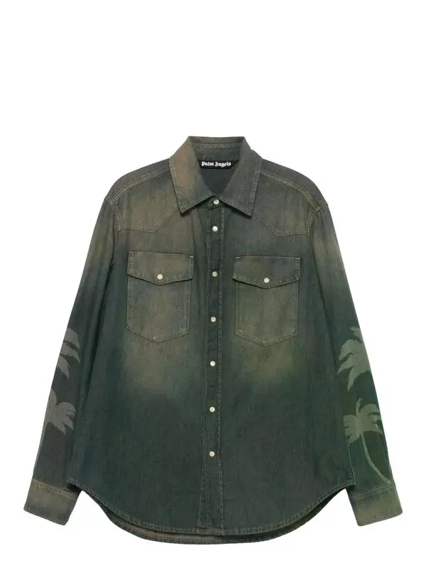 Palm Angels Palm-print Shirt - Brown