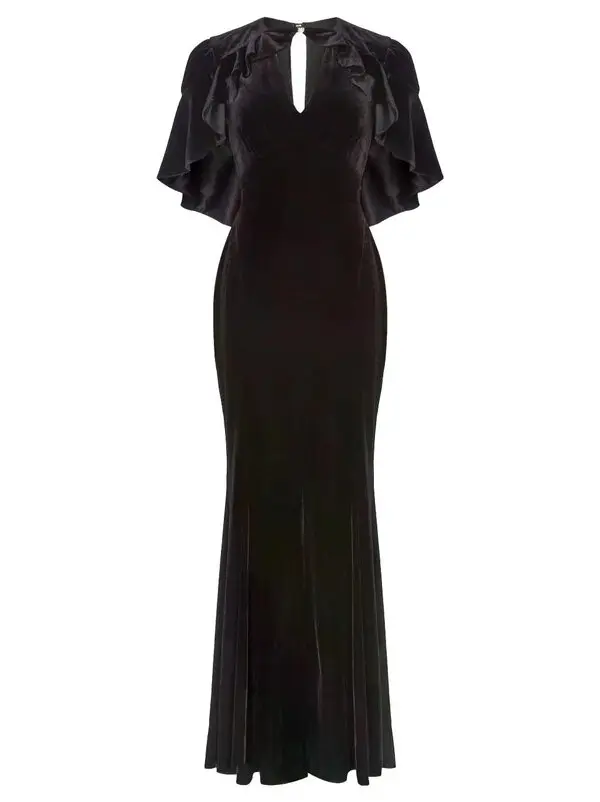 TEMPERLEY LONDON Ashcombe Velvet Midi Dress - Black
