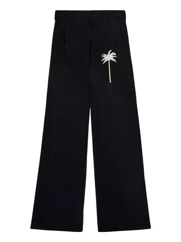 Palm Angels Palm Tree Knitted Trousers - Black