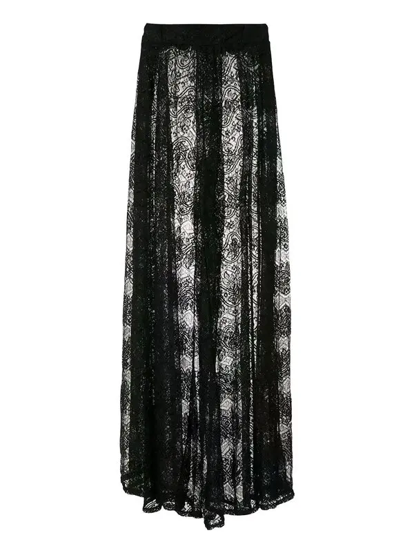 AMIR SLAMA Wide-leg Lace Trousers - Black