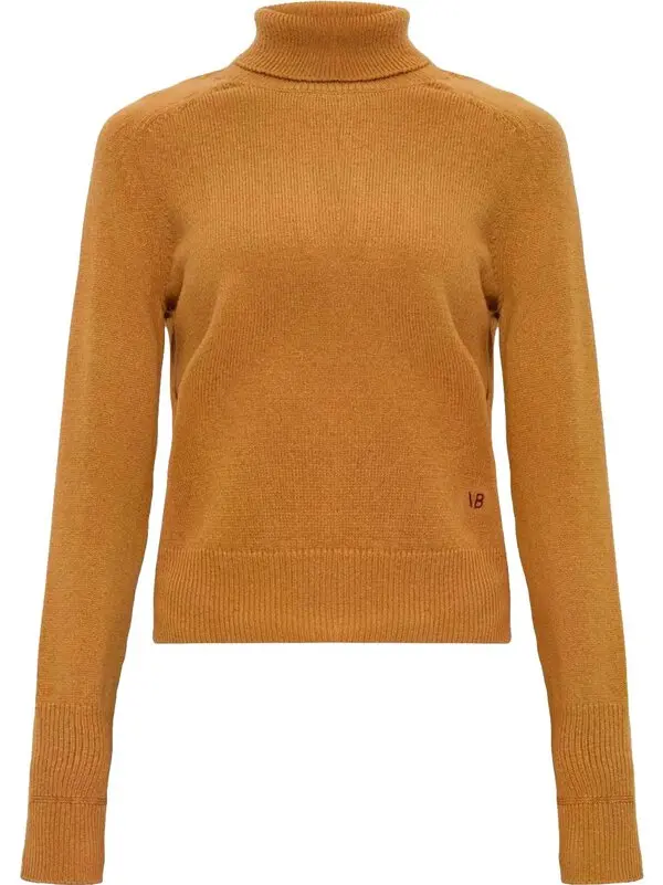 Victoria Beckham Roll-neck Wool Jumper - Brown
