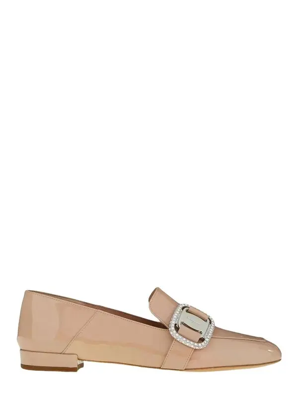 FERRAGAMO Vara Patent-leather Chain Loafers - Neutrals