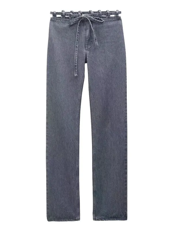 Filippa K Lace-waist Straight-leg Jeans - Grey