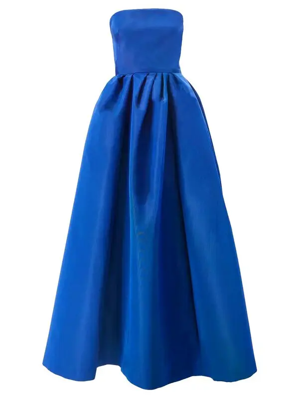 Carolina Herrera Strapless Corset Midi Dress - Blue