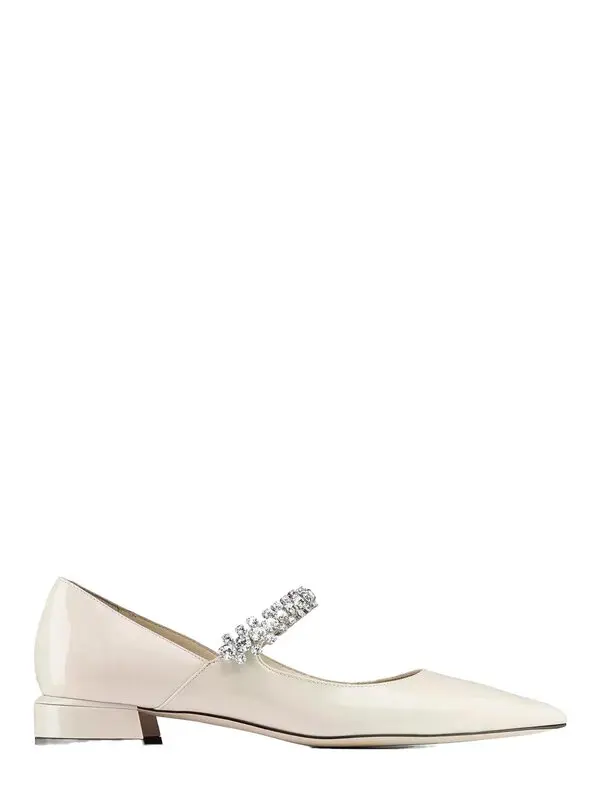JIMMY CHOO Bing Crystal-strap Flat Pumps - Neutrals