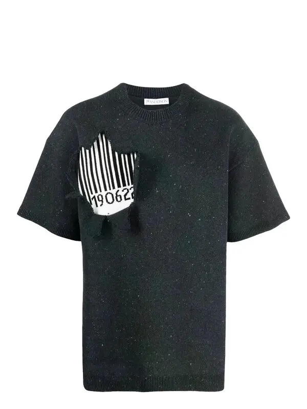 JW Anderson Barcode-motif Crew-neck T-shirt - Grey