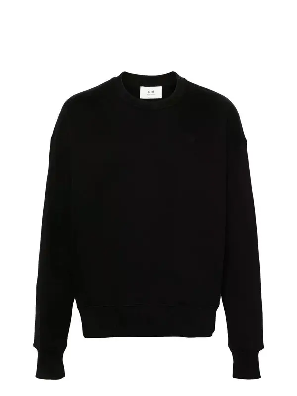 AMI Paris De Coeur-embossed Sweatshirt - Black