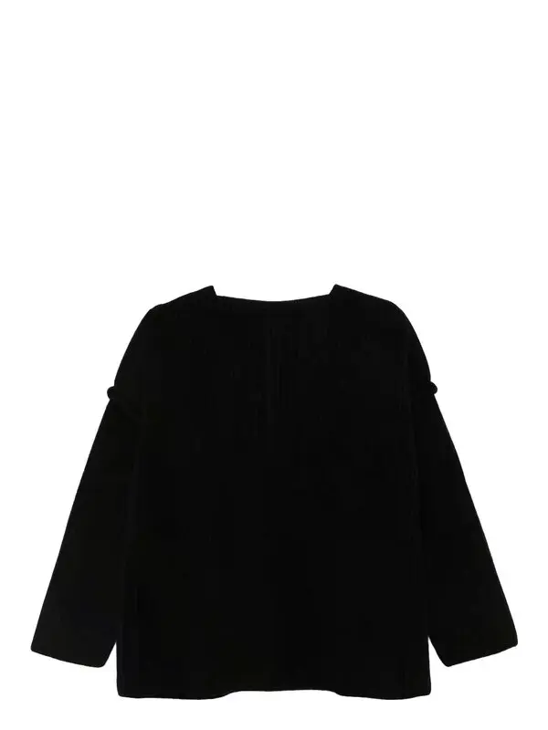 JIL SANDER Raised-seam Wool Sweater - Black