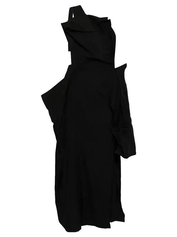 Yohji Yamamoto Box-detail Suspender Dress - Black