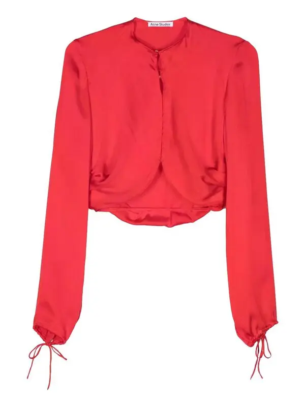 Acne Studios Pleat-detailing Silk Blouse - Red