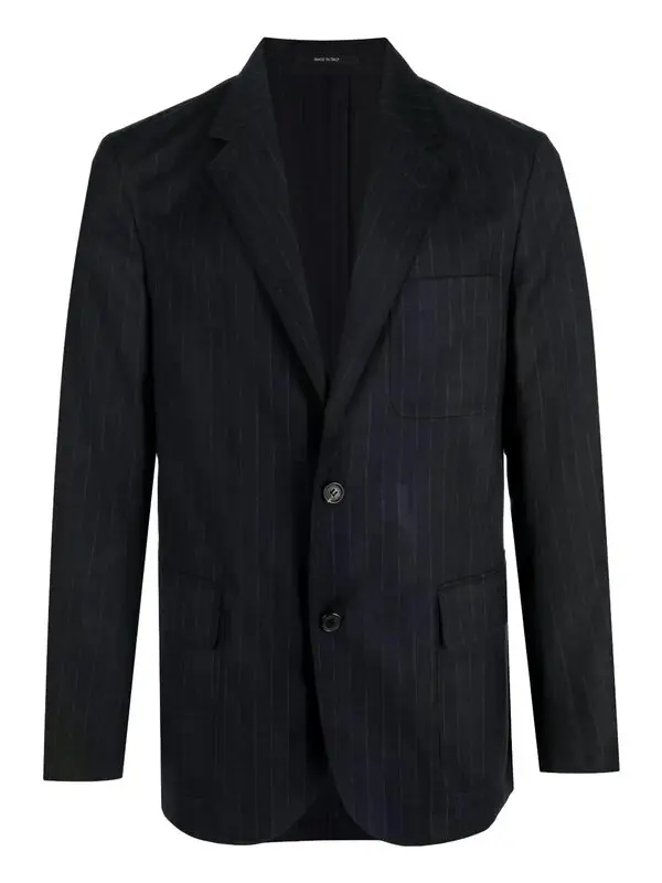 Dunhill Pinstripe Single-breasted Blazer - Blue