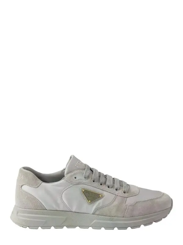 Prada Re-nylon And Suede Sneakers - Grey