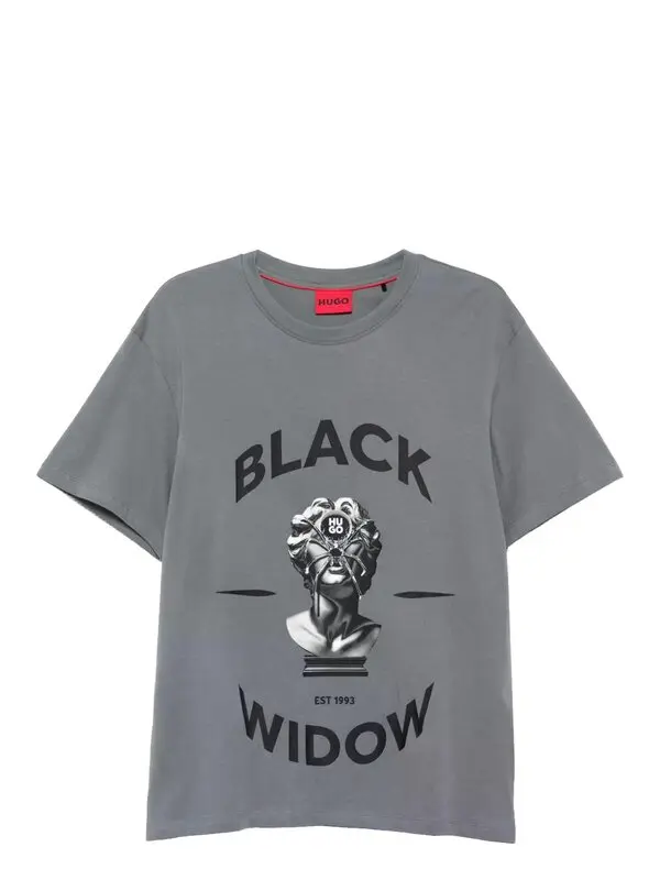 Hugo Spider-print Cotton T-shirt - Grey