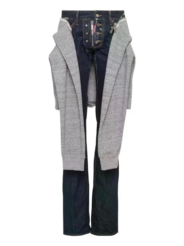 Dsquared2 Layered Cotton Denim Jeans - Blue