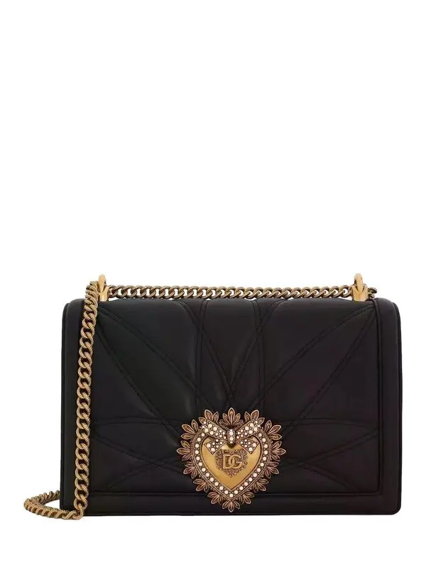Dolce & Gabbana Large Devotion Quilted Shoulder Bag - Black