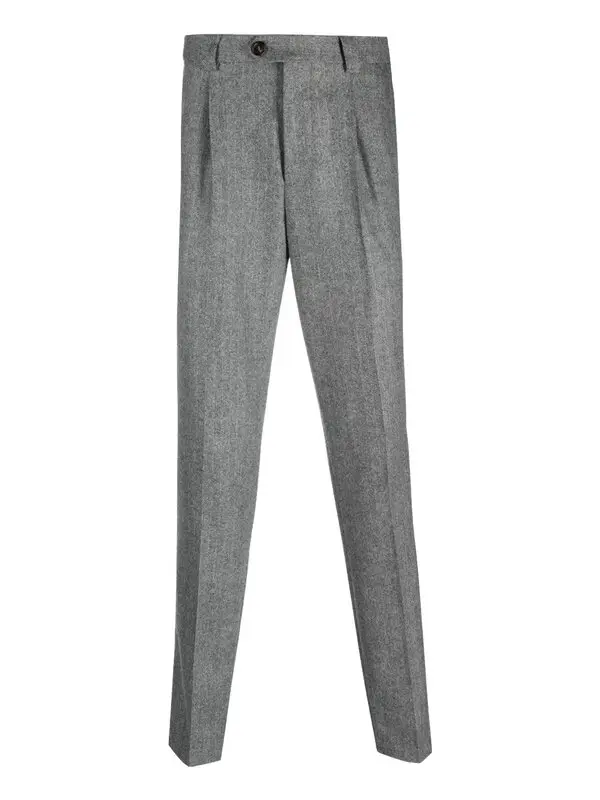 Brunello Cucinelli Pressed-crease Virgin Wool Trousers - Grey