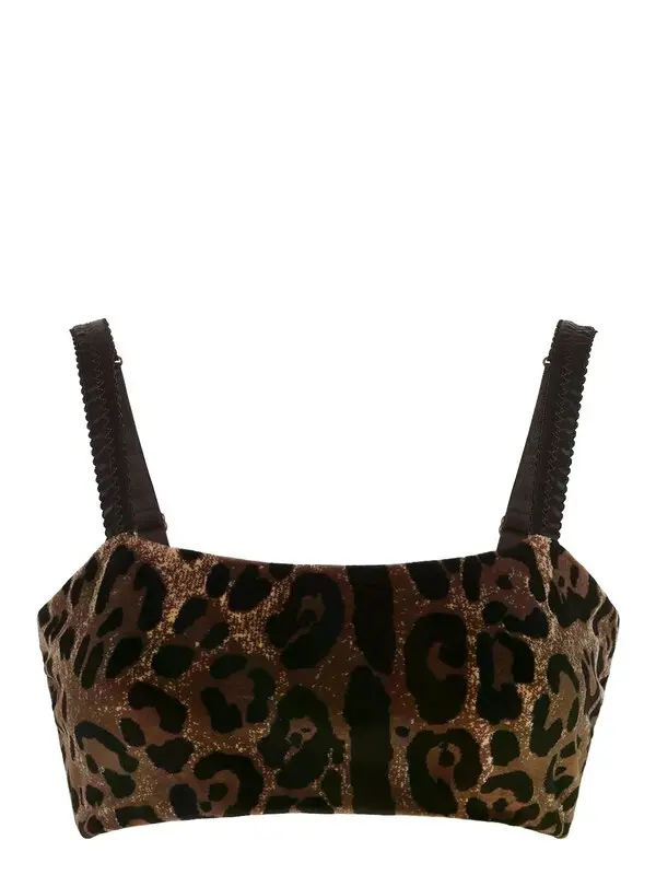 Dolce & Gabbana Leopard-print Sleeveless Crop Top - Brown