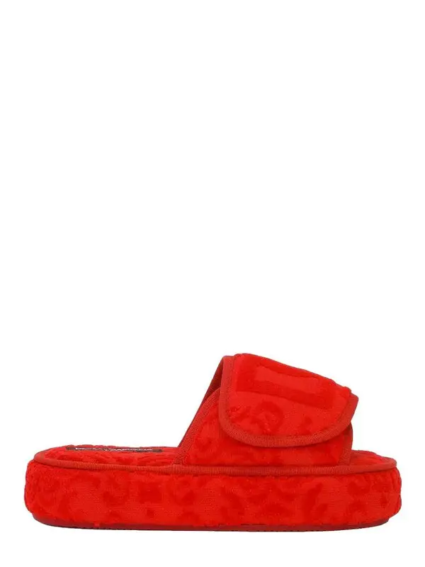 Dolce & Gabbana Logo-embroidered Slippers - Red