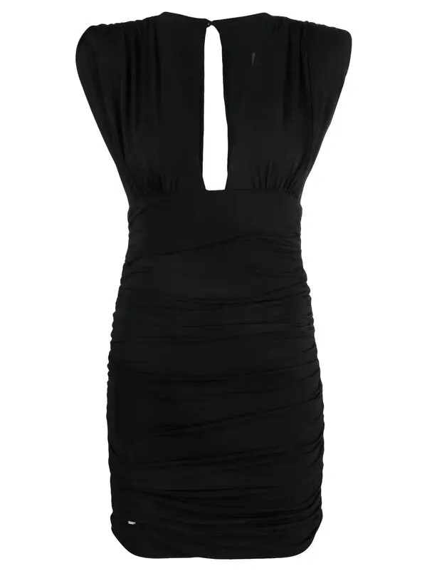 Philipp Plein Wrinkles Ruffle-detail Mini Dress - Black