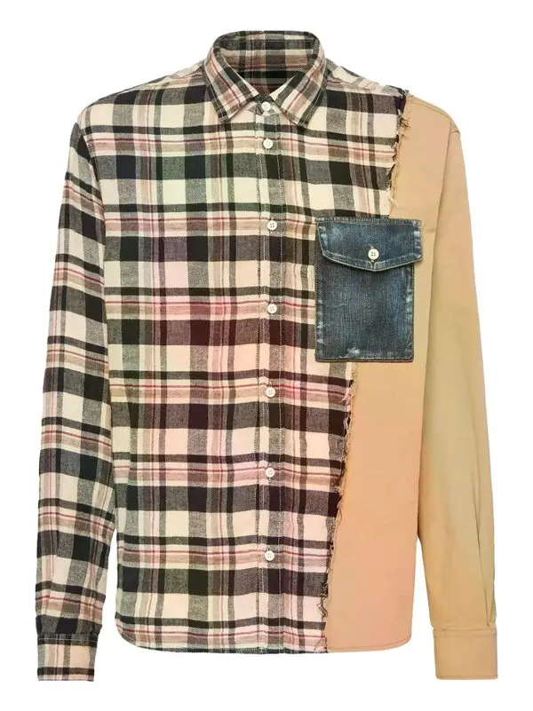 Dsquared2 Checked Patchwork Shirt - Neutrals