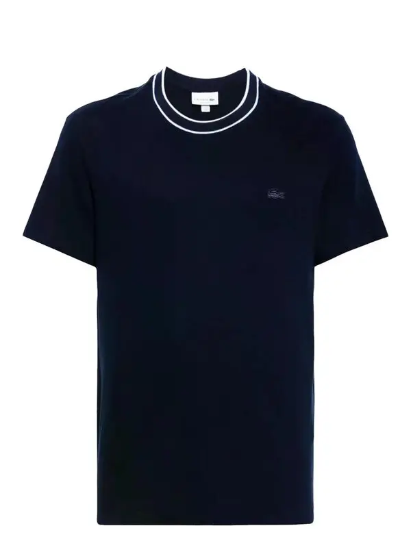 Lacoste Crocodile-appliqué Crew-neck T-shirt - Blue