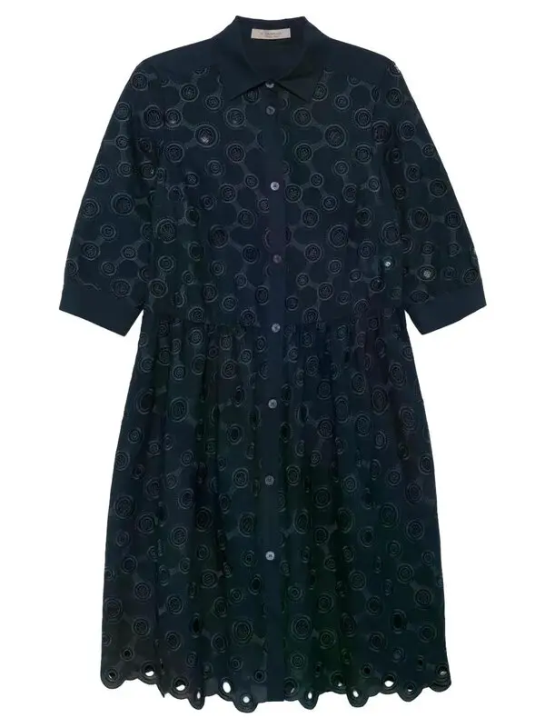 D.exterior Embroidered-detail Midi Dress - Blue