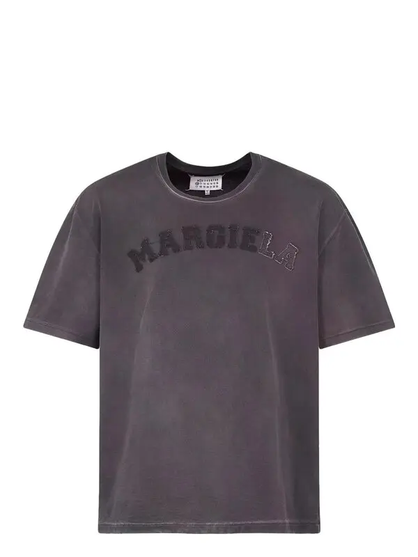 MAISON MARGIELA Logo-embroidered Cotton T-shirt - Black